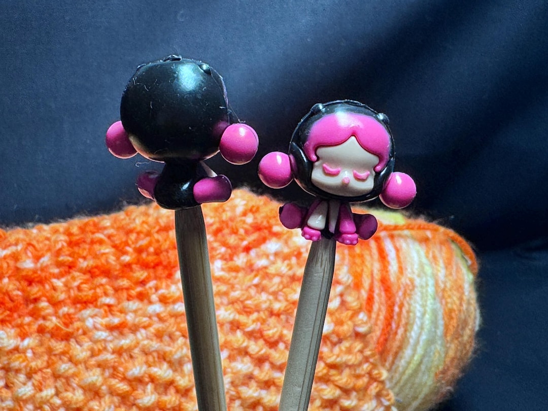 Kawaii Panda & Skull Knitting Needle Point Protectors, Cosplay Stoppers ...