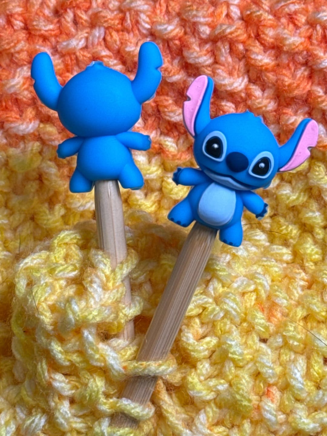 Kawaii 3D Blue Alien Inspired Stitch Stopper Knitting Needles Point ...
