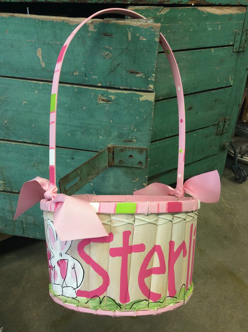 Personalized Hand Painted Easter Basket - Etsy