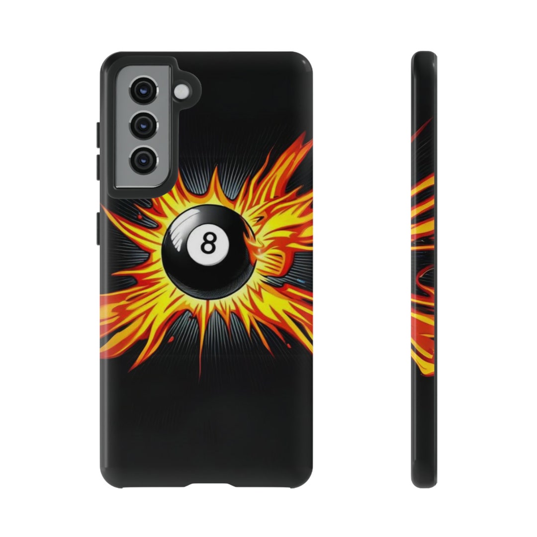 8 Ball on Fire Phone Case for Apple iPhone Samsung & Google Pixel ...