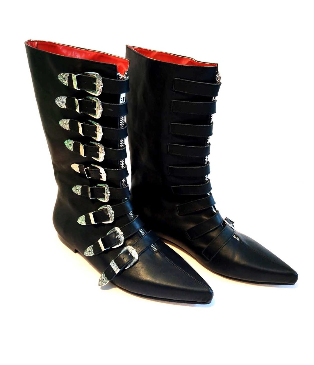 Made to Order Winklepicker Mid Calf Leather Boots, Goth, 80s Inspo ...