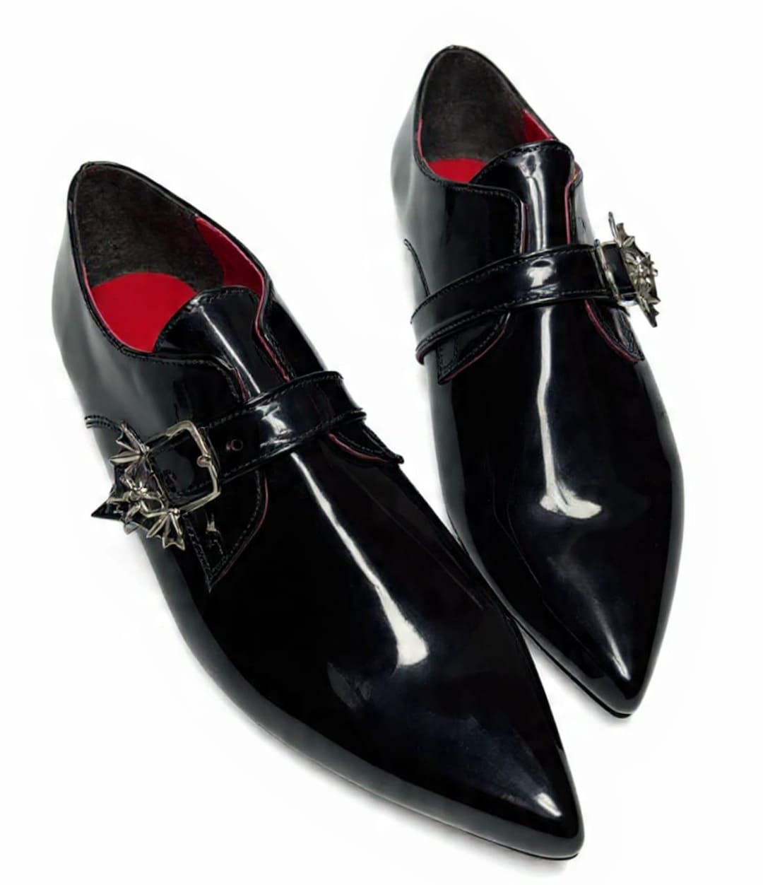 Hombre Winklepicker Zapatos "Clyde" schwarz schwarz und ante, años 80 ...