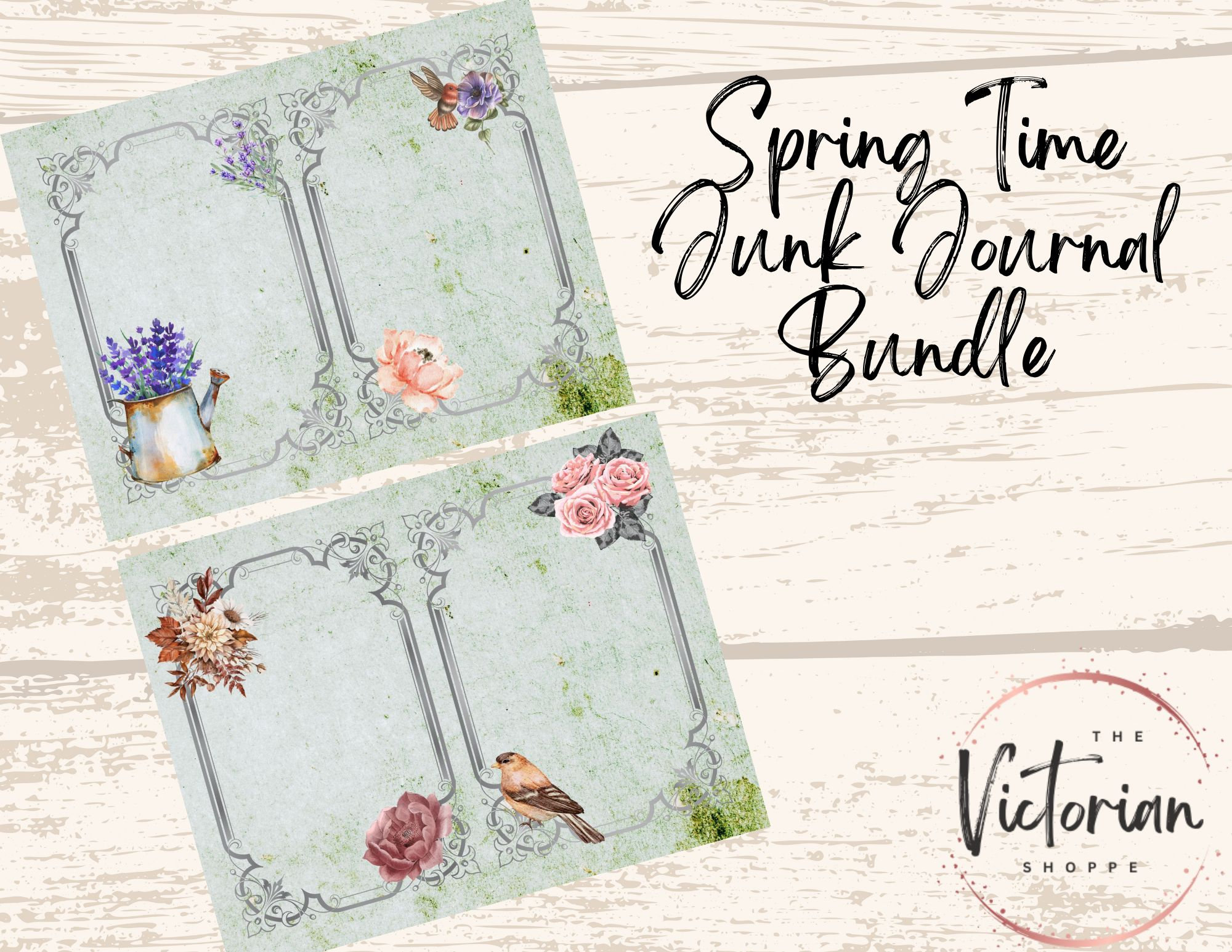 Printable Spring Junk Journal Pages, Scrapbook Digital Pages, Instant ...