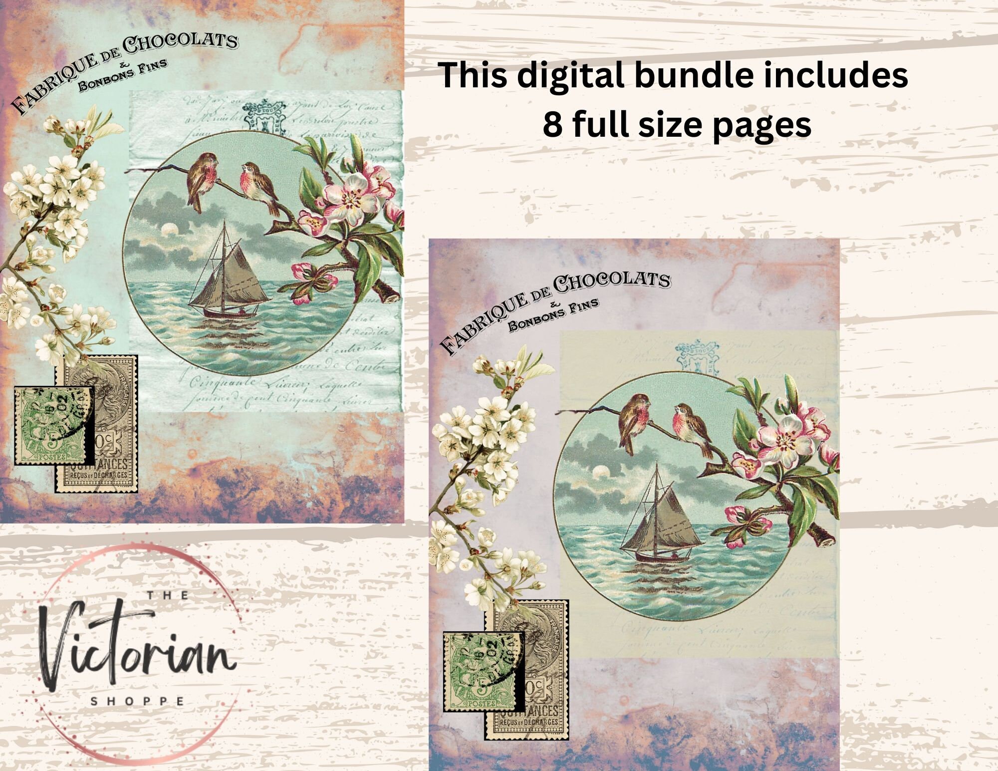 Cherry Blossoms Themed Printable Pages, Scrapbook Digital Instant ...