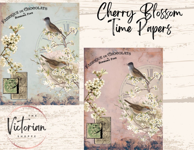 Cherry Blossoms Themed Printable Pages, Scrapbook Digital Instant ...