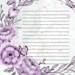 Purple Floral Wreath Printable Stationery, Digital Stationery ...