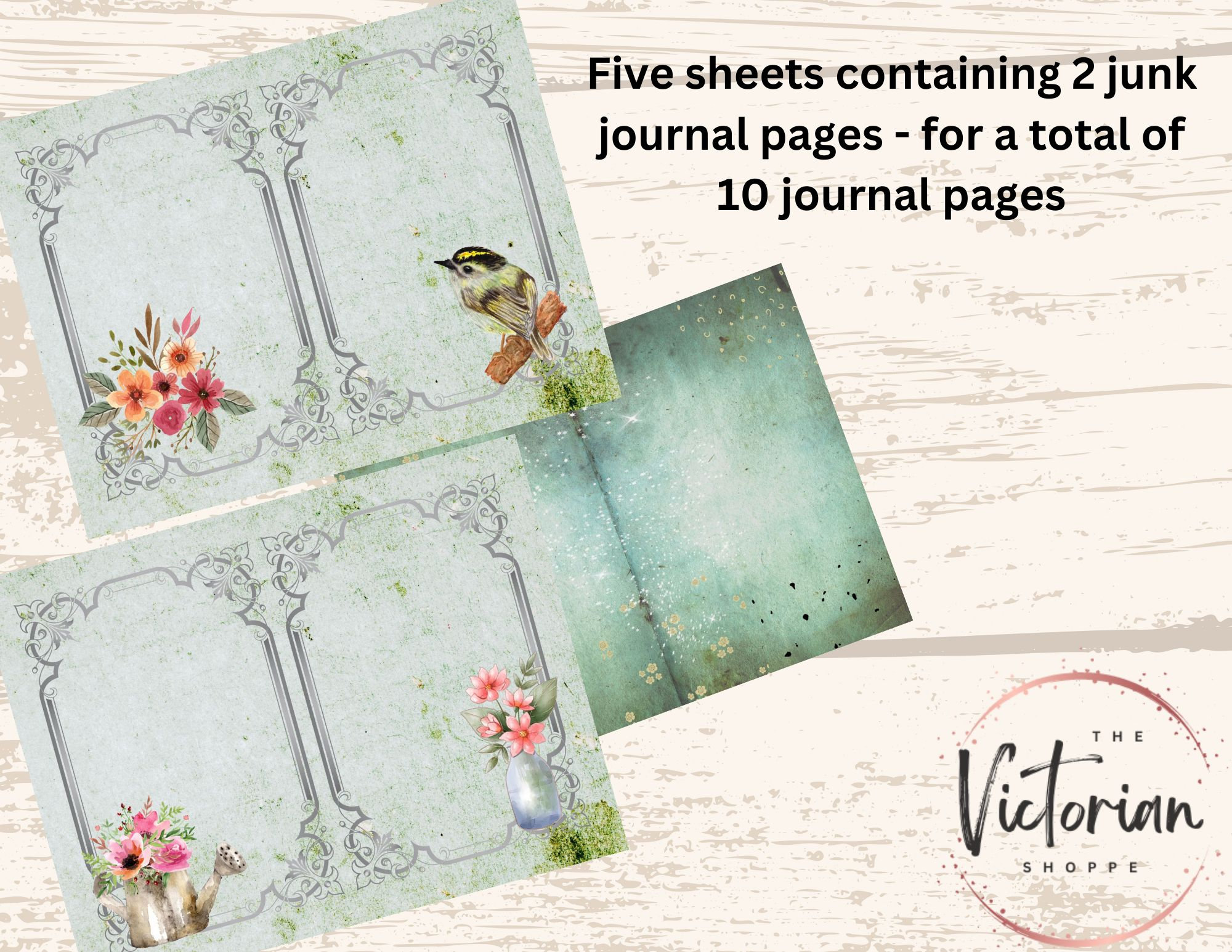 Printable Spring Junk Journal Pages, Scrapbook Digital Pages, Instant ...