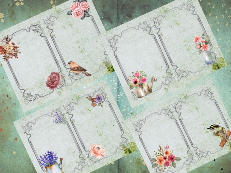 Printable Spring Junk Journal Pages Scrapbook Digital Pages - Etsy