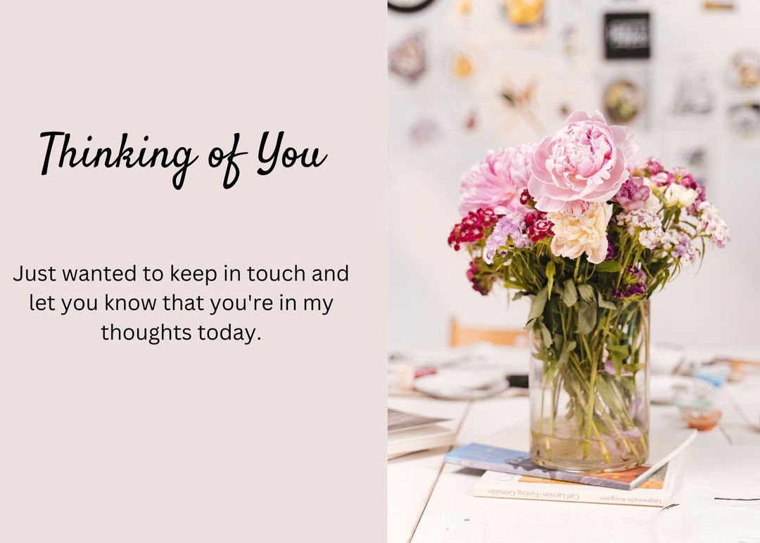 Rose Vase Thinking of You Printable Card, Digital Card, Instant ...