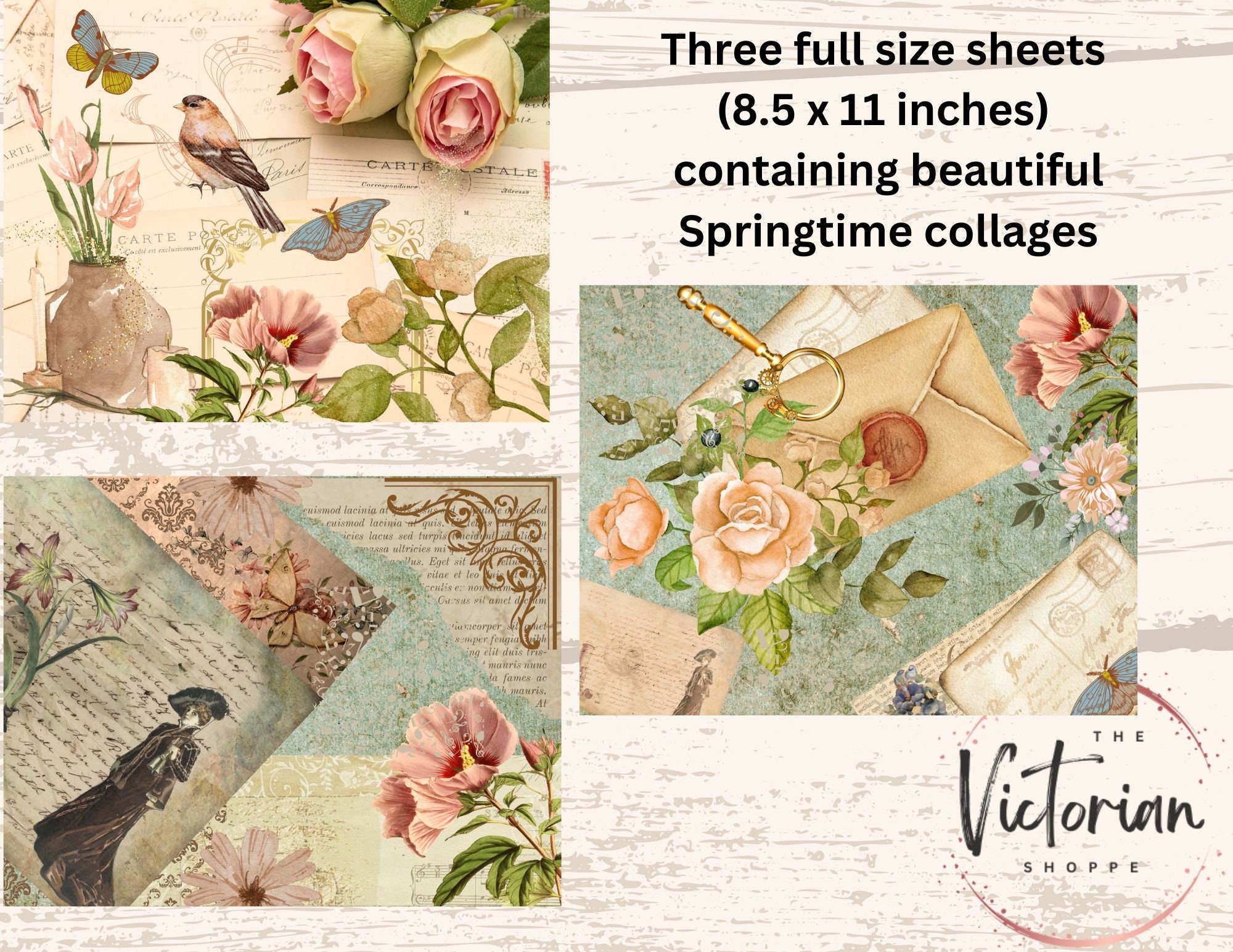 Printable Spring Junk Journal Pages, Scrapbook Digital Pages, Instant ...