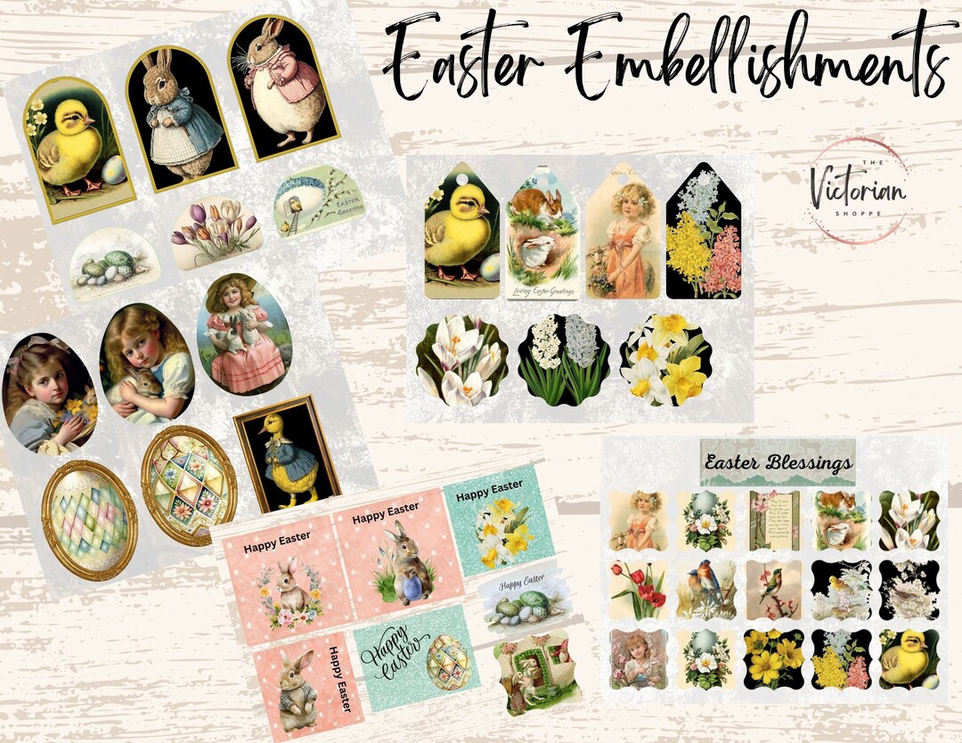 Printable Easter Embellishments, Digital Journal Embellishments ...