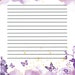 Purple Floral Printable Stationery, Digital Stationery, Instantly ...