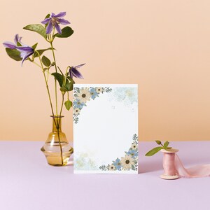 Blue Floral Printable Stationery, Digital Stationery, Downloadable ...