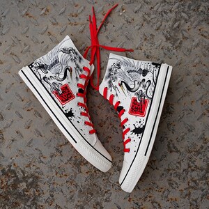 Hand Painted Crane Shoes,custom Painted Shoes Flat Shoes,casual ...