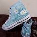 Hand Painted Floral Shoes,high Top Custom Painted Shoes,casual Lace ...