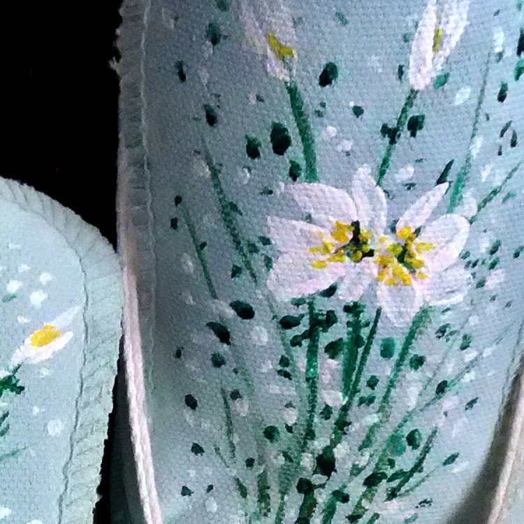 Hand Painted Floral Shoeshigh Top Custom Painted Shoescasual | Etsy