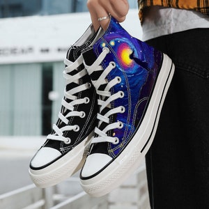 Hand Painted Personality Shoes,casual High Top Custom Painted Flat ...