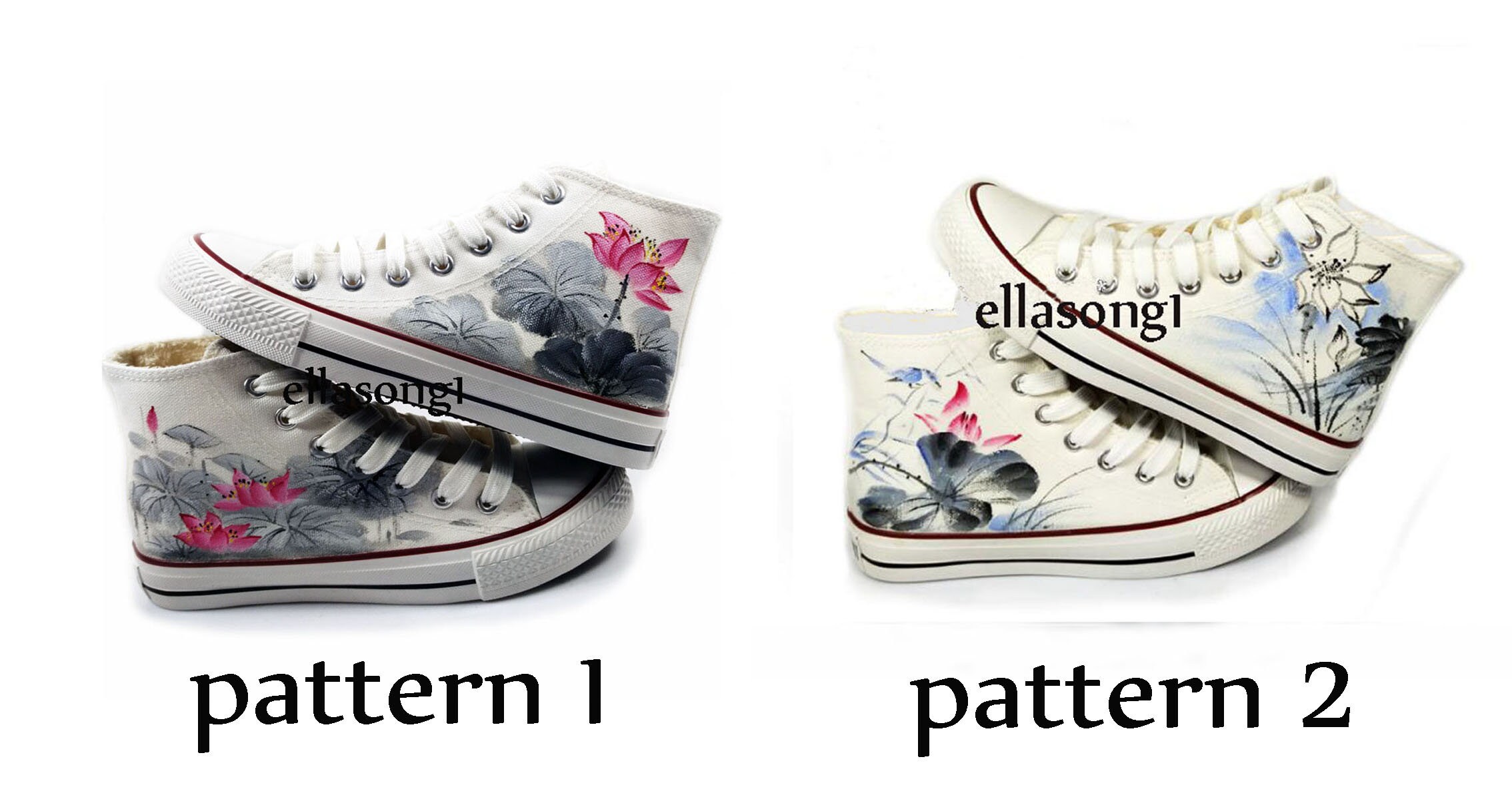 Hand Painted Personality Design Shoeshigh Top Custom Painted - Etsy