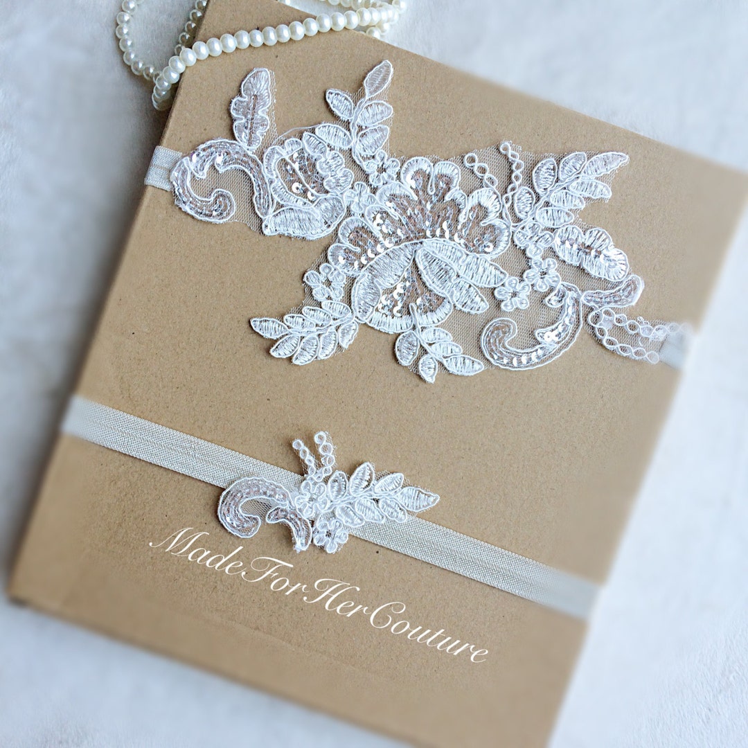 Beige Lace Garter Lace Wedding Garter Set Lace Garter - Etsy