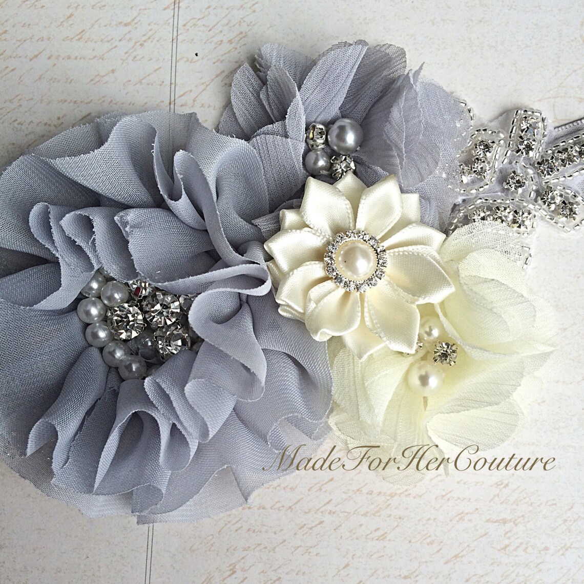 Gray Sash Belt Gray Ivory Wedding Sash Bridal Sash Bridal | Etsy