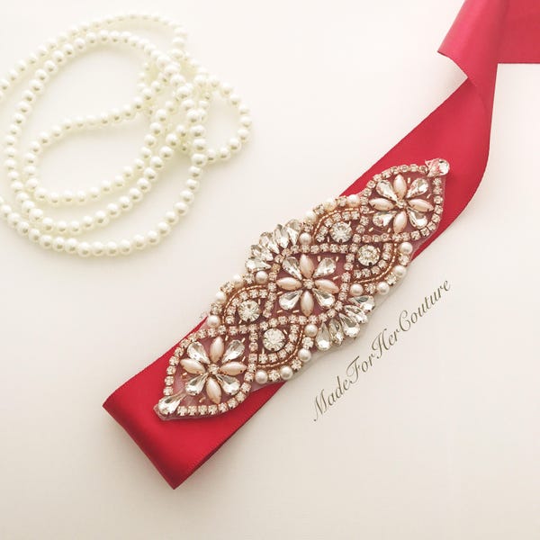 Red Bridal Sash - Etsy