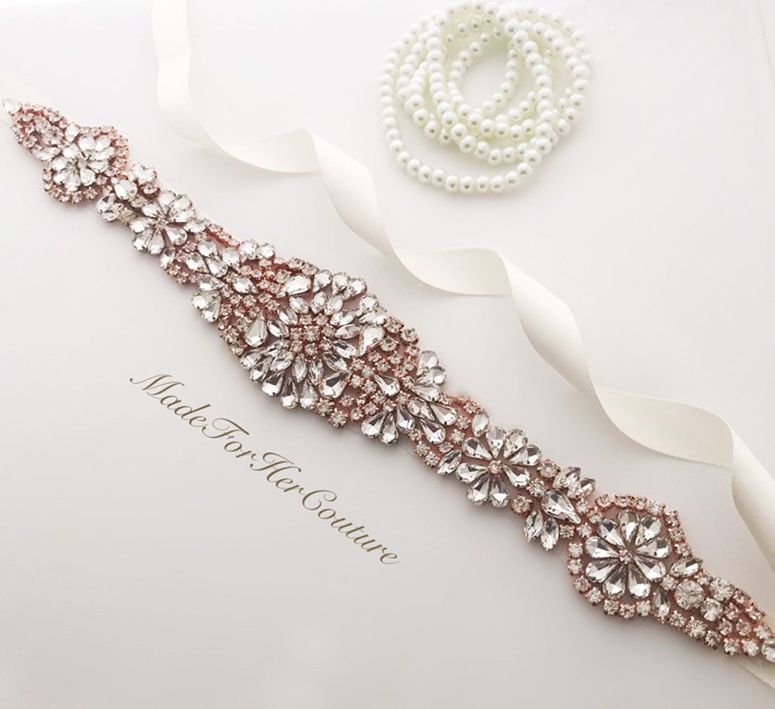 Rose Gold Bridal Sash Rose Gold Wedding Sash Rose Gold Sash - Etsy