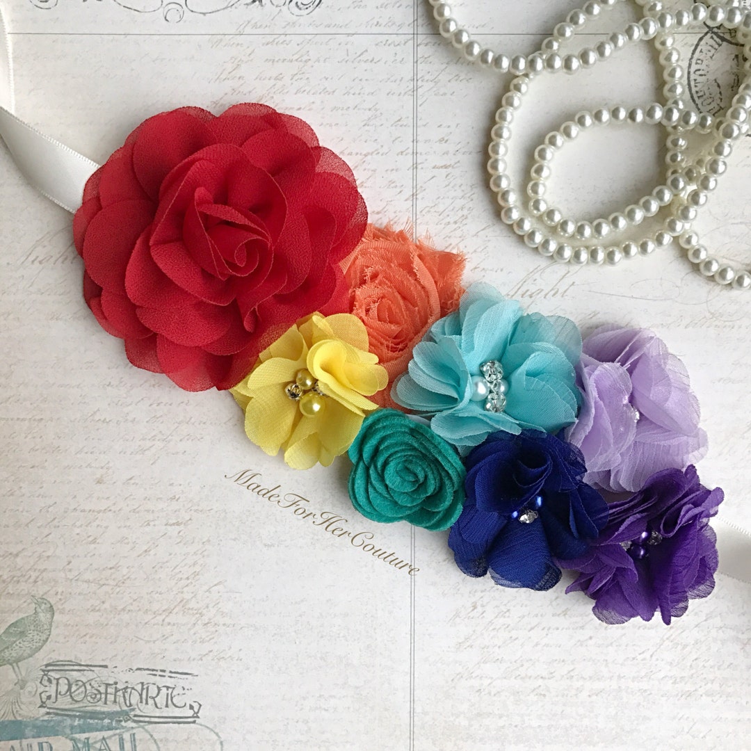 Rainbow Sash, Rainbow Belt, Rainbow Baby Sash, Colorful Sash Belt ...