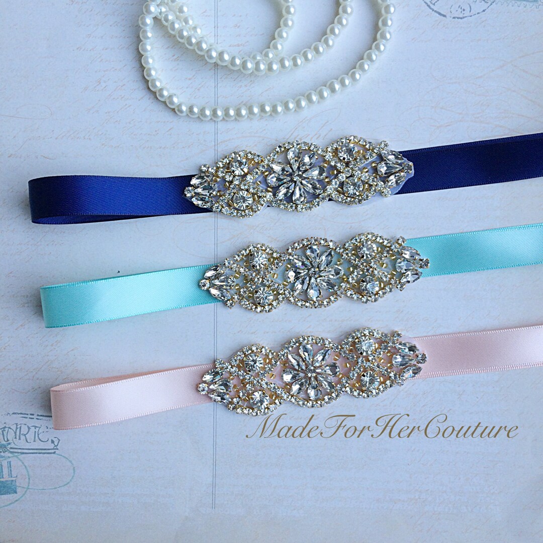 Mint Gold Sash Navy Gold Sash Peach Gold Sash Gold Belt - Etsy