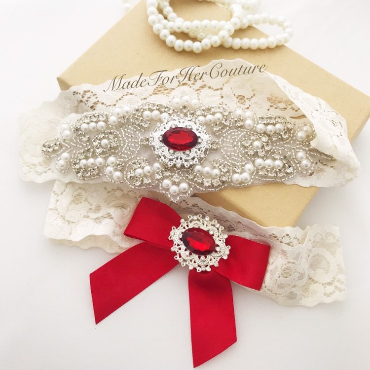 Garters for wedding wedding garter red bridal garter red | Etsy