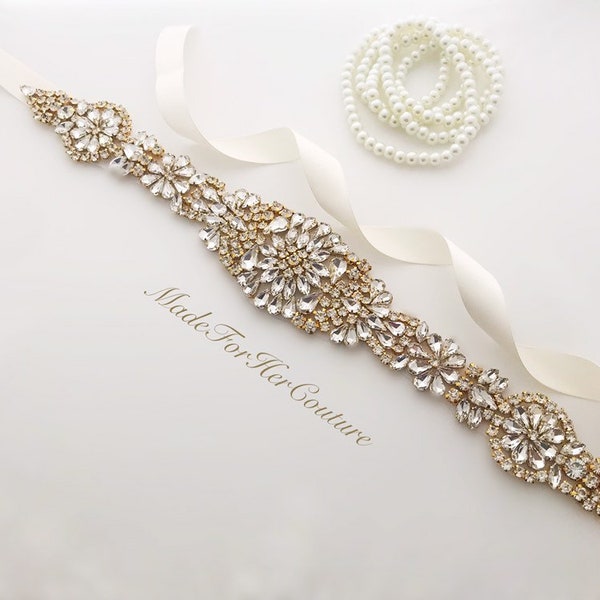 Gold Crystal Sash - Etsy