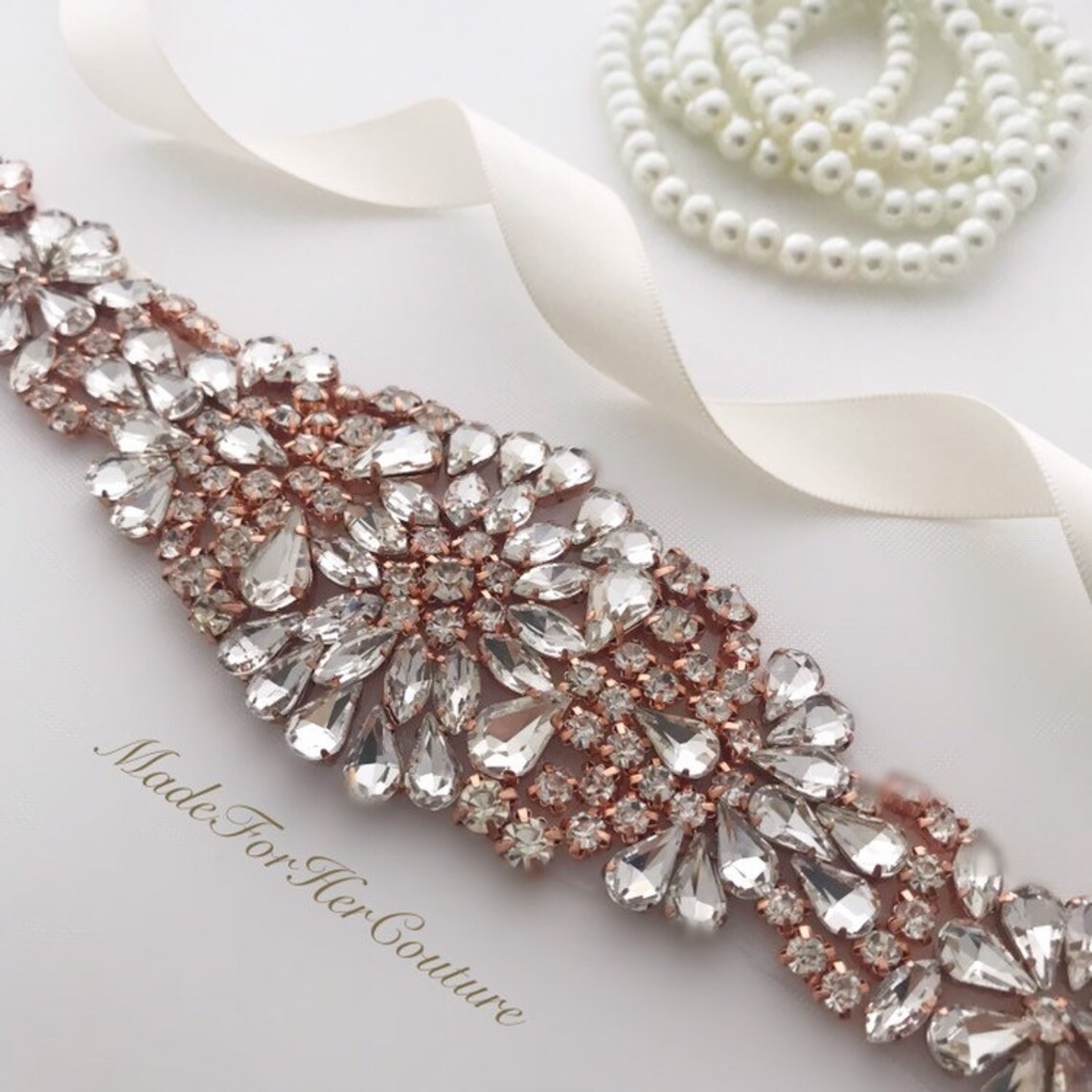 Rose Gold Bridal Sash Rose Gold Wedding Sash Rose Gold Sash - Etsy