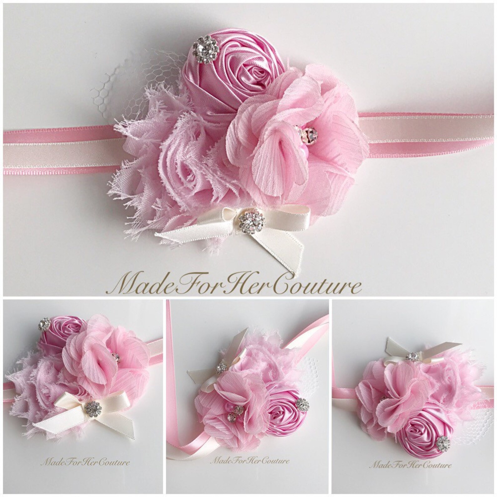Pink Corsages Wrist Flower Wrist Corsage Wedding Corsage - Etsy