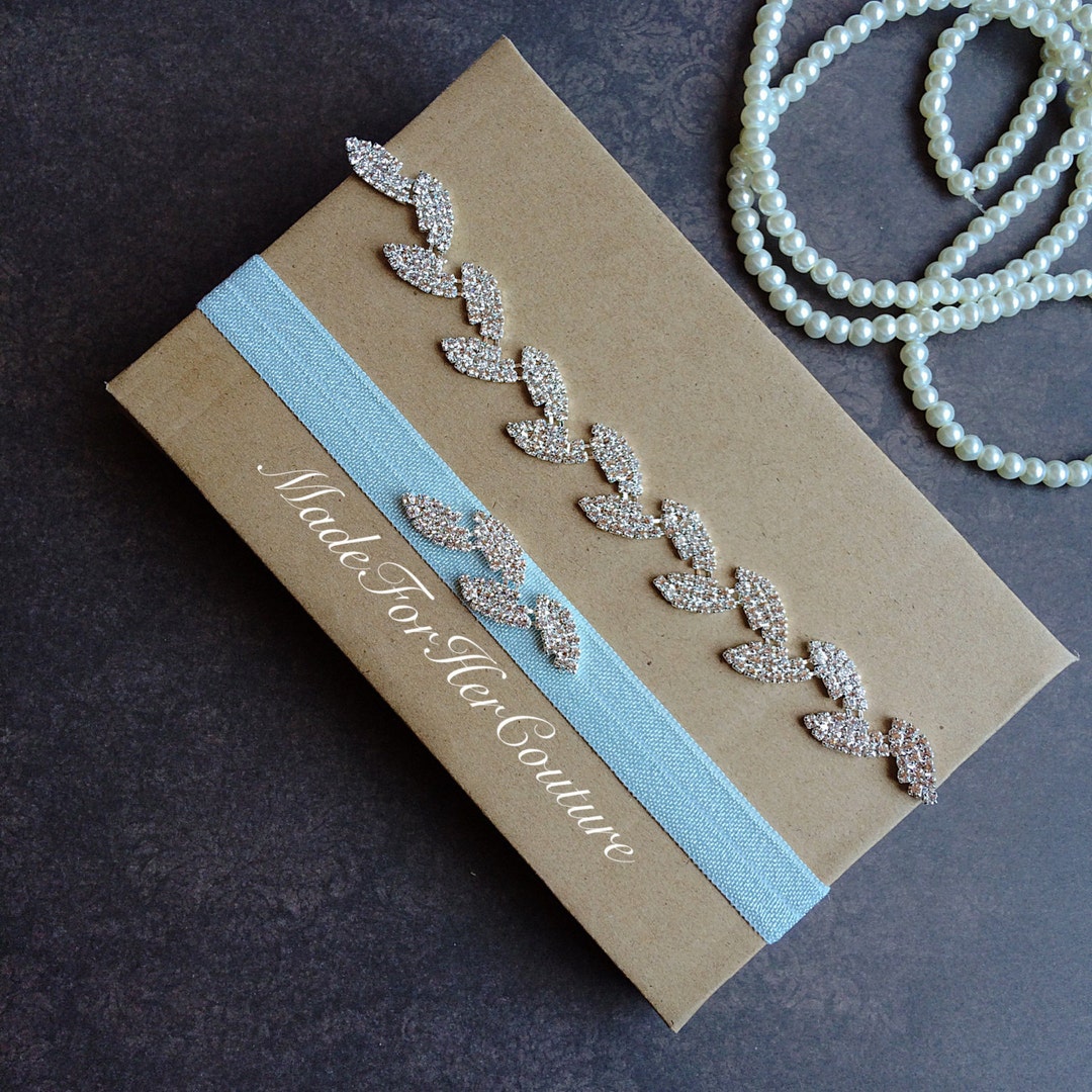 Leaf Rhinestone Garter Set, Crystal Garter Set, Wedding Garter Set ...