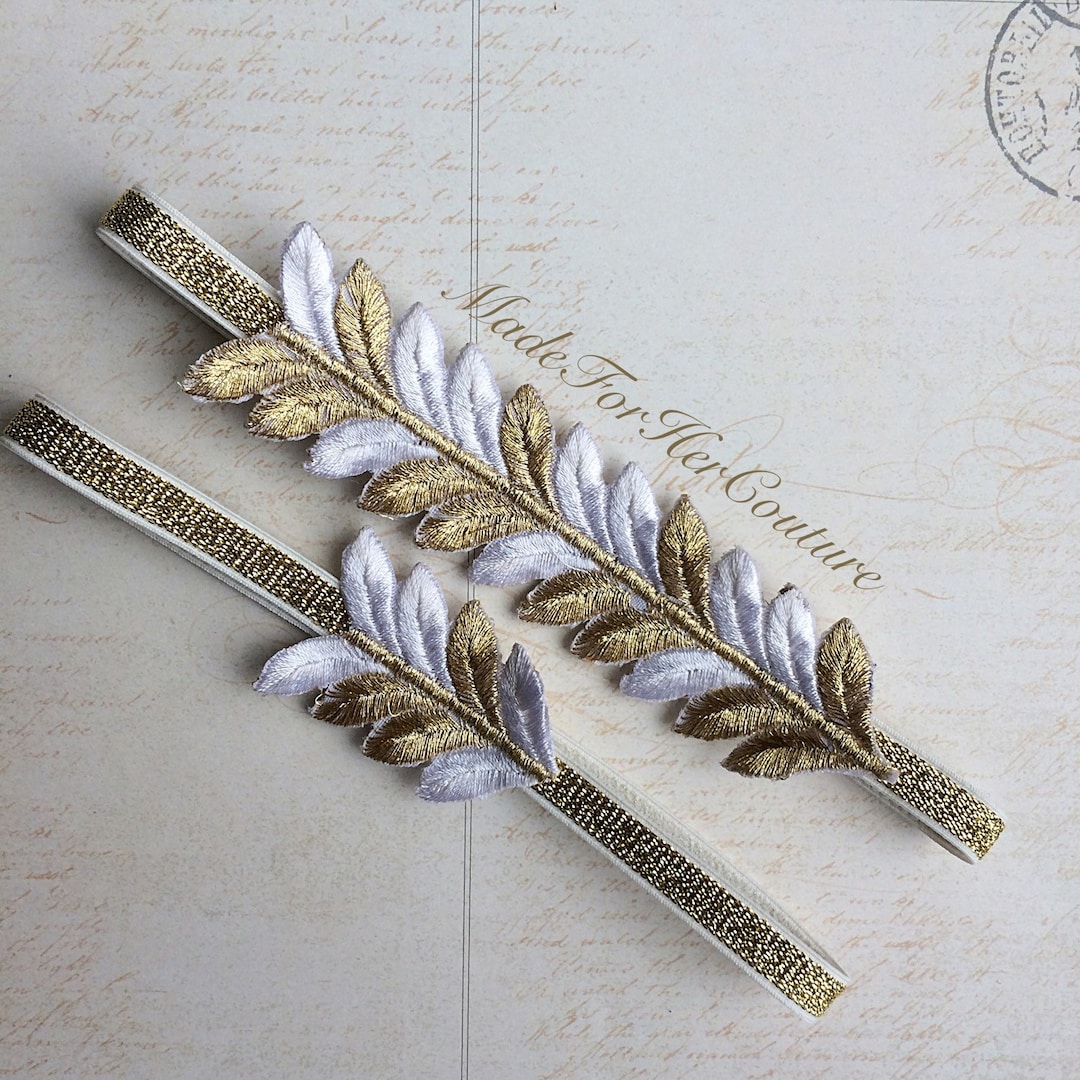 Gold Lace Wedding Garter Set: Embroidered Bridal Garters - Etsy