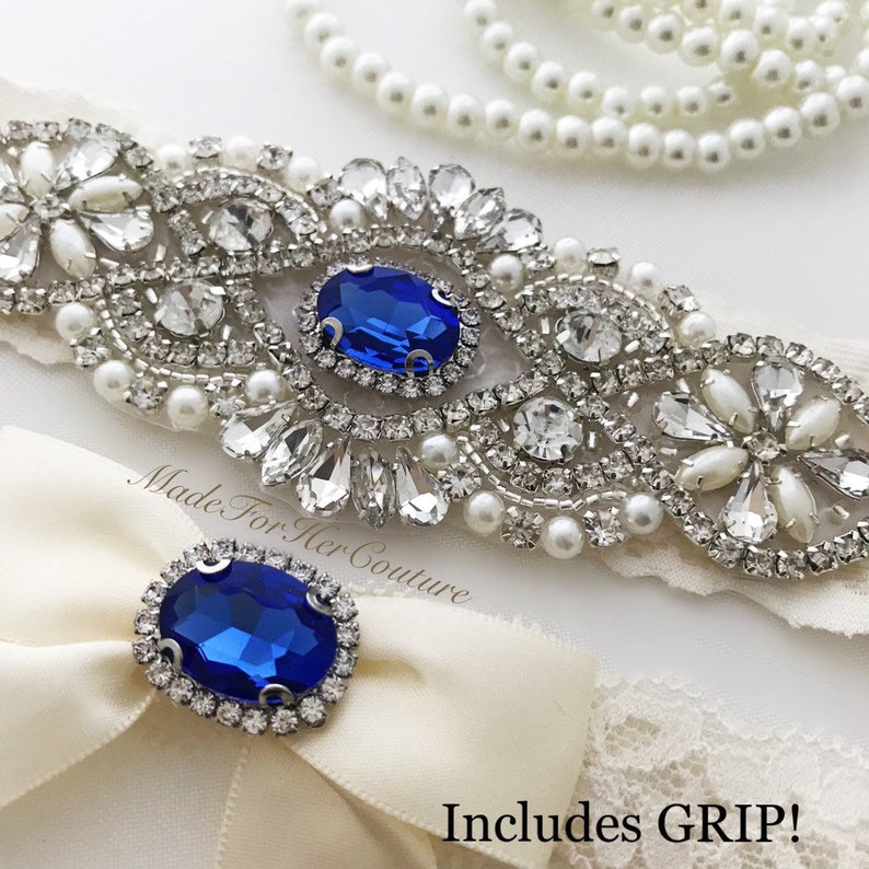 Royal Blue Wedding Garter Bridal Garter Set Blue Garter Set Etsy