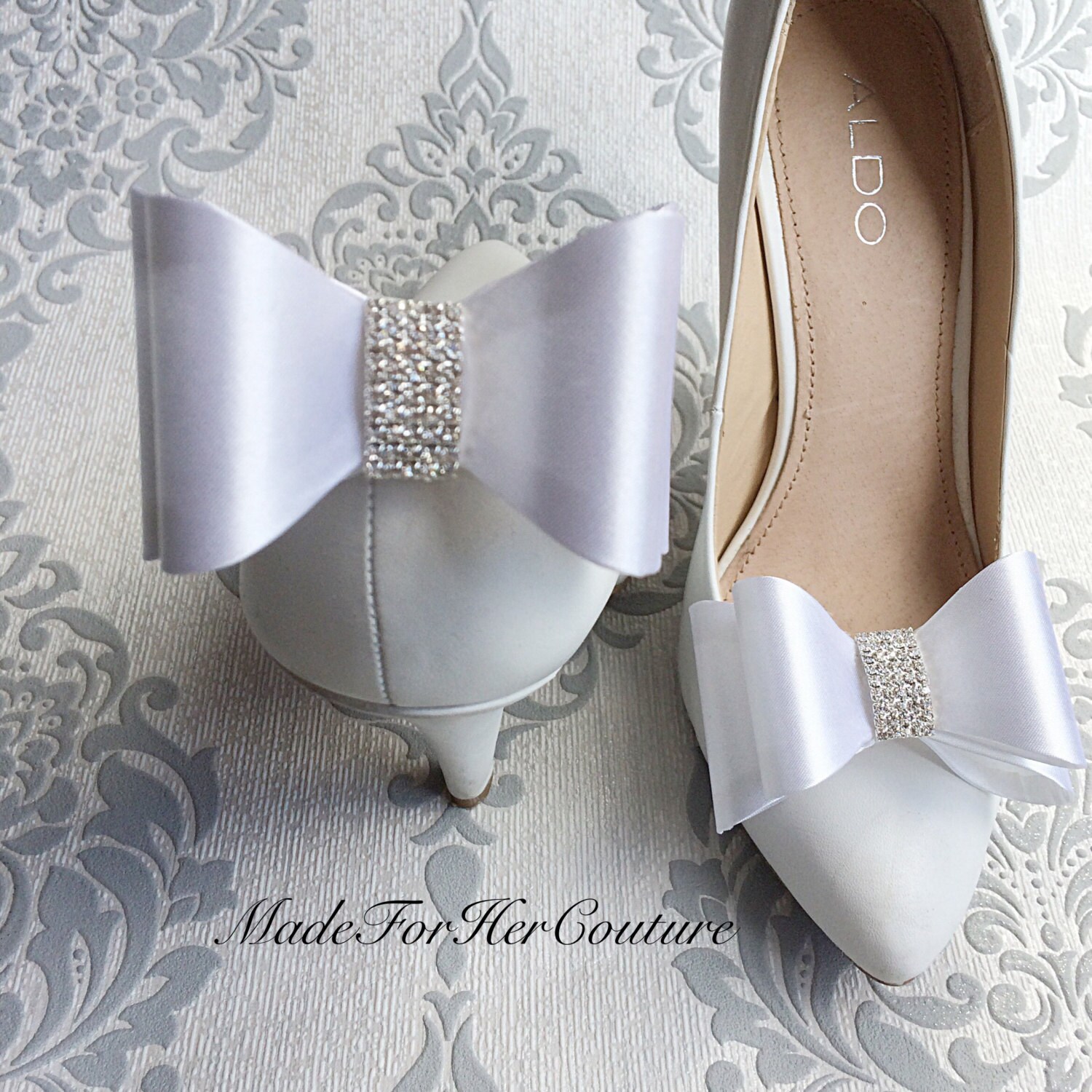 White Bow Shoe Clips Wedding Shoe Clips Shoe Clip Ons | Etsy