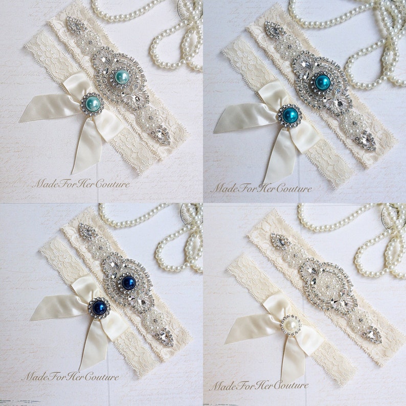 Light Blue Wedding Garter Light Blue Bridal Garter Set - Etsy