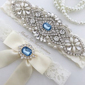 Bridal/wedding Garter for Bride With Something Blue - Etsy