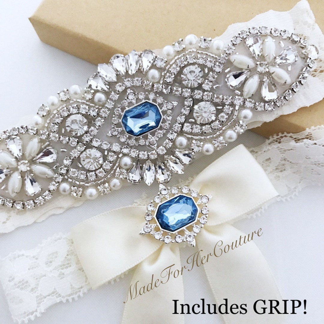 Bridal/wedding Garter for Bride With Something Blue - Etsy