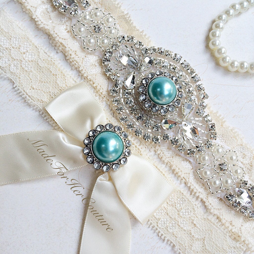Light Blue Wedding Garter light Blue Bridal Garter Set | Etsy
