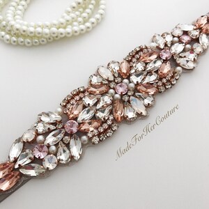 Rose Gold Silver Sash Rose Gold Belt Rose Gold Bridal Belt - Etsy