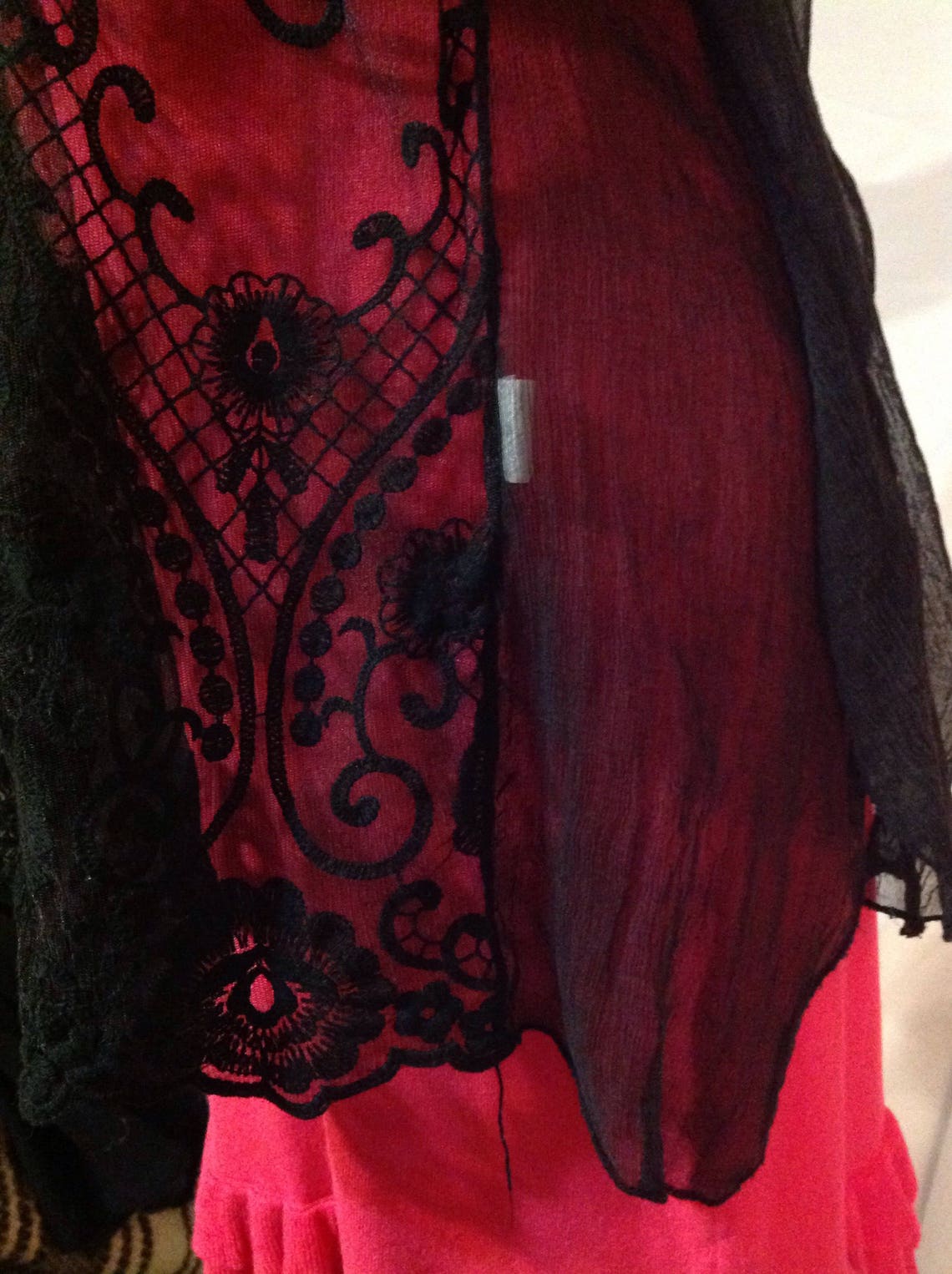 Tunique transparente pour femme en mousseline de soie brodée Made In ...