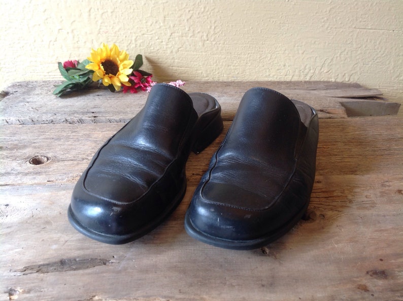 Vintage 90s/Mules leather Beautifeel®/Sz 37 EU/flat soles | Etsy