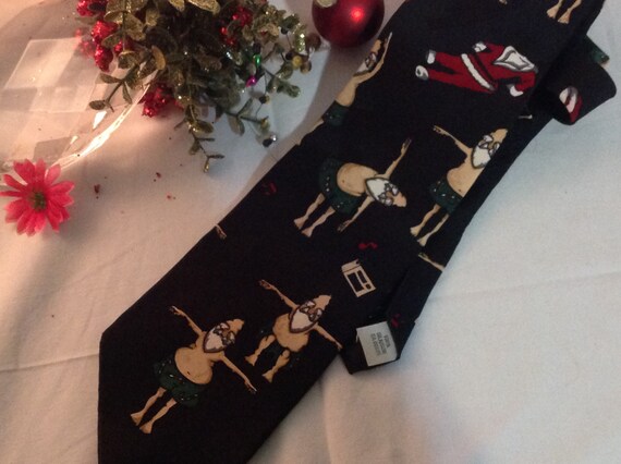 Men's 100% Silk Christmas Tie Eaton's Santa Workout/C… - Gem