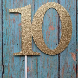 10 Cake Topper. Tenth Birthday Decorations, Ten Birthday Cake Topper ...