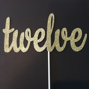 Twelve Cake Topper, 12th Birthday Cake Topper, 12th Cake Topper, 12 ...