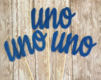 Uno Gold Glitter Cake Topper for First Birthday Cake Smash - Etsy