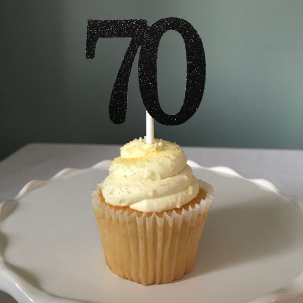 70th Birthday Cupcake Toppers Etsy