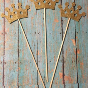 Crown Centerpiece Picks, Glitter Crowns on a Stick, Crown Centerpiece ...