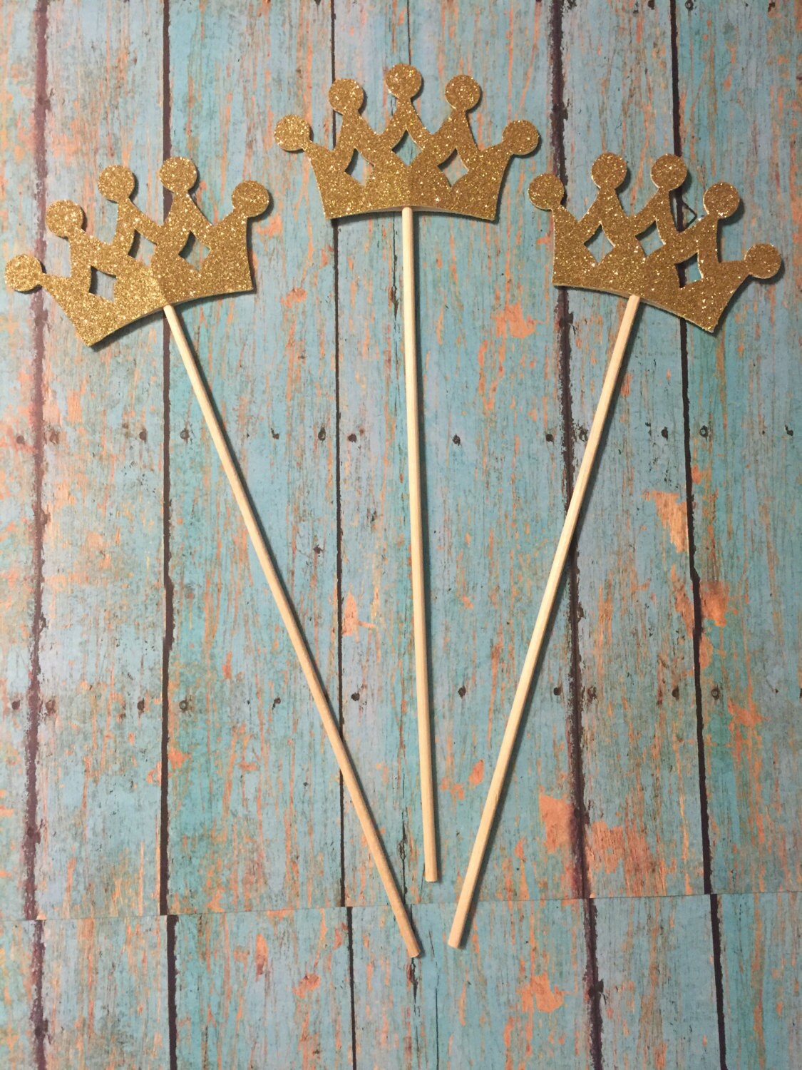 Crown Centerpiece Picks Glitter Crowns on a Stick Crown - Etsy